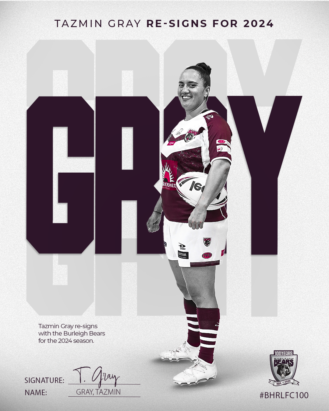 Tazmin's Back - burleighbears